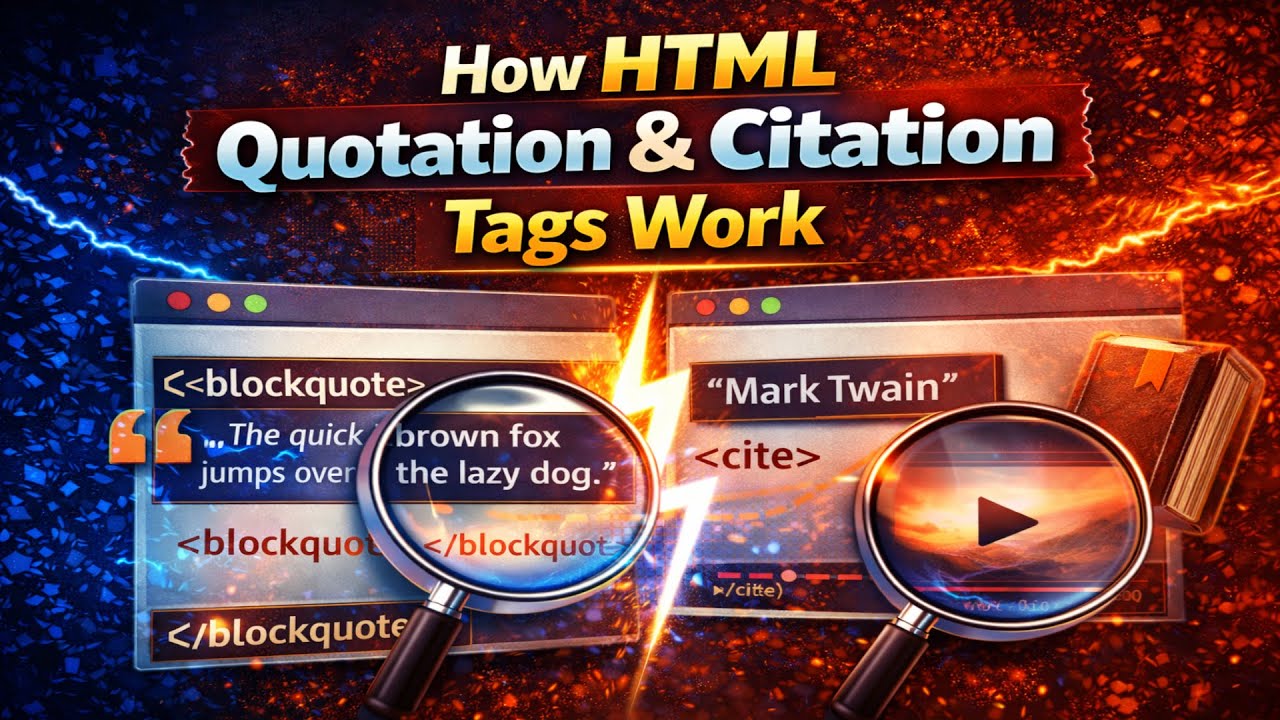 How HTML Quotation & Citation Tags Work | Tutorial #9 - YouTube
