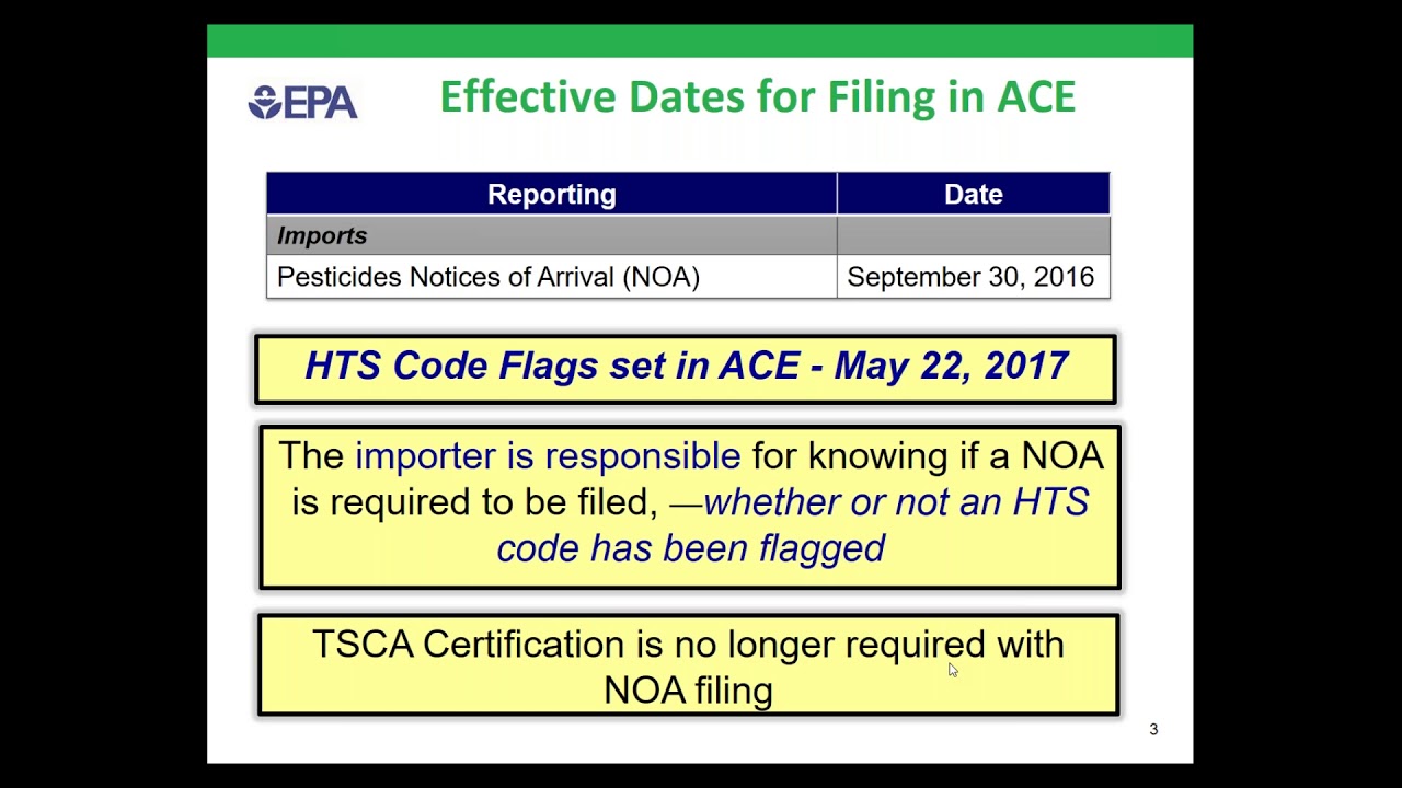 EPA & ACE Filing of Pesticide Imports & Helpful Tips - YouTube
