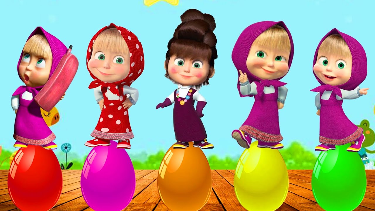 5 Little Monkeys Jumping On The Bed | Masha Crying Masha and the bear ...