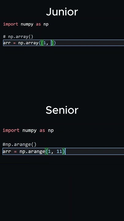 Junior vs Senior Developer NumPy edition #shorts #python - YouTube