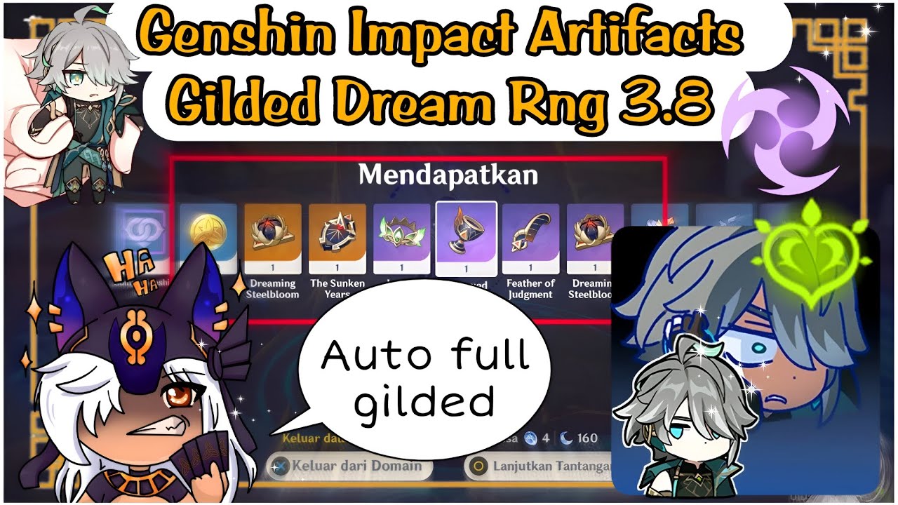 [Sample] Genshin Impact New Trick Artifacts Gilded Dream Rng 3.8 - YouTube