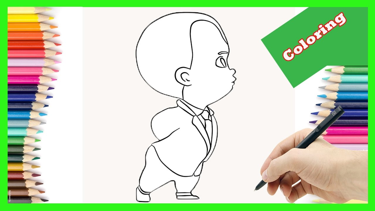 How To Draw and Color Boss Baby Coloring Pages Book - YouTube