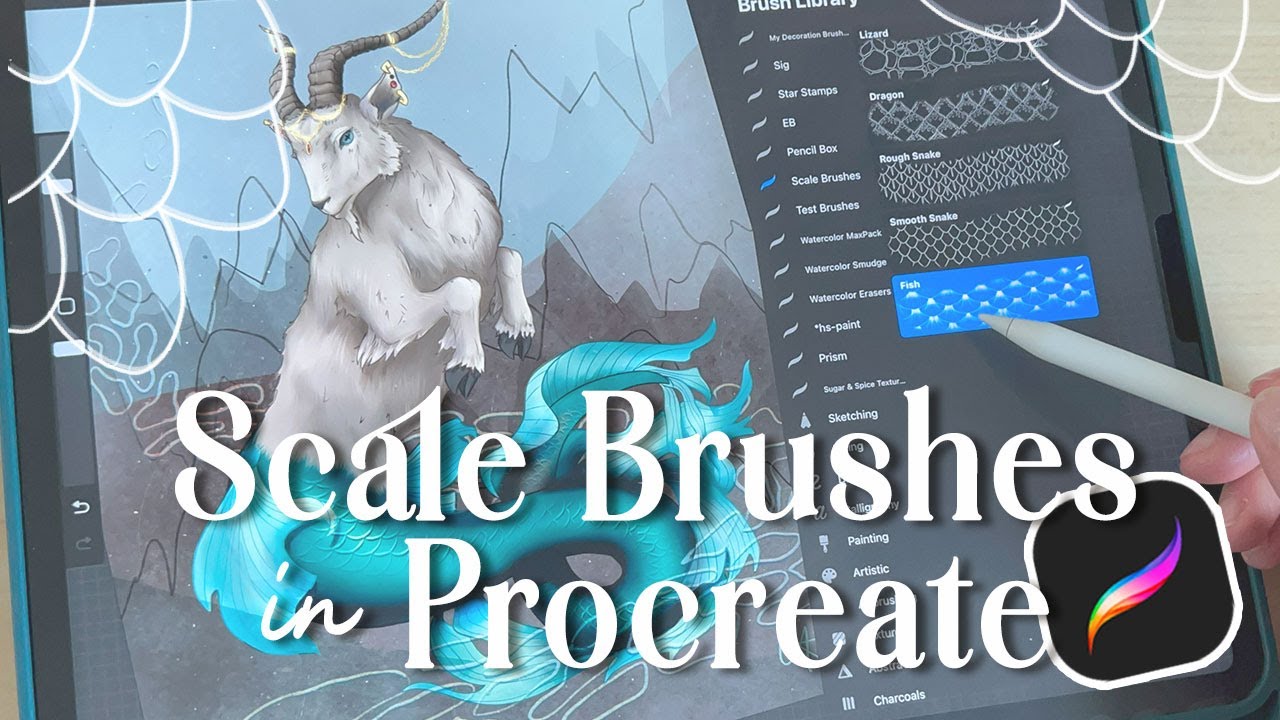 Make A Scale Brush in Procreate - Mermaid / Reptile / Fish Scales - YouTube