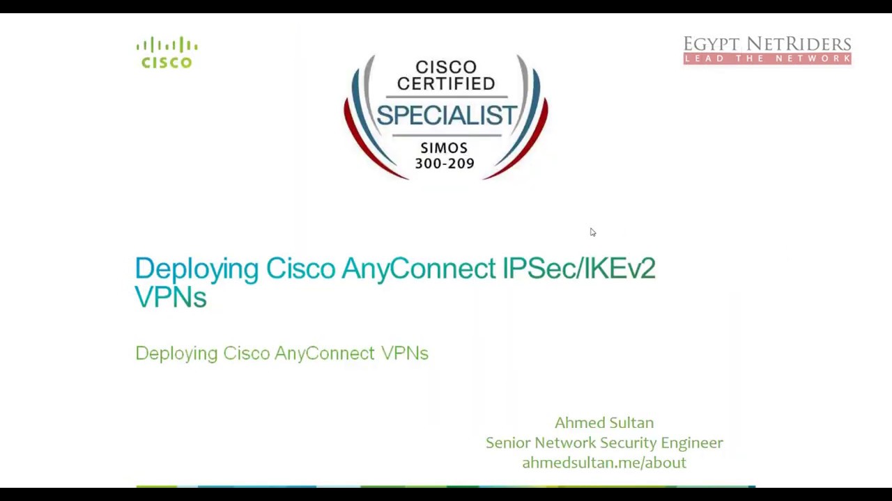 18 Deploying Cisco AnyConnect IPSec IKEv2 VPNs - YouTube