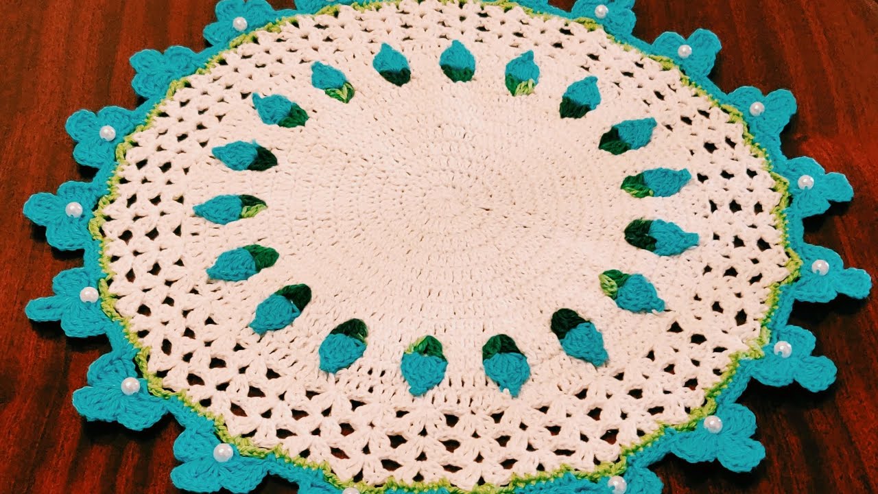 Crochet Tulip Flowers Doily - YouTube