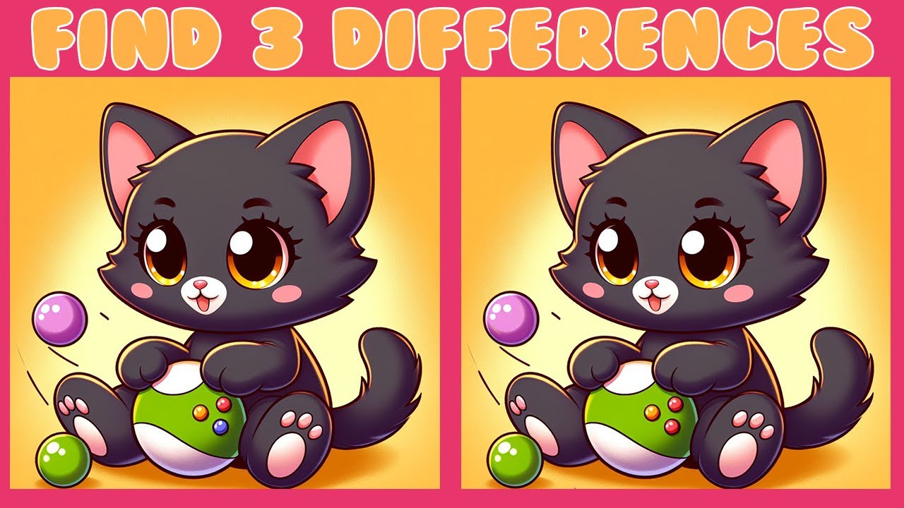 Try to Find 3 Differences in 90 Seconds! | Find the Difference No46 ...