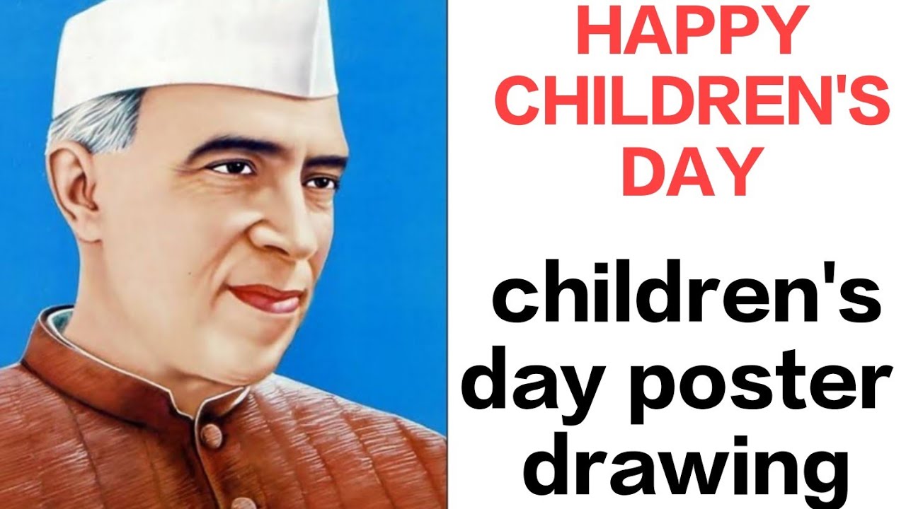 Happy children's day / easy children's day poster / chachaji drawing # ...