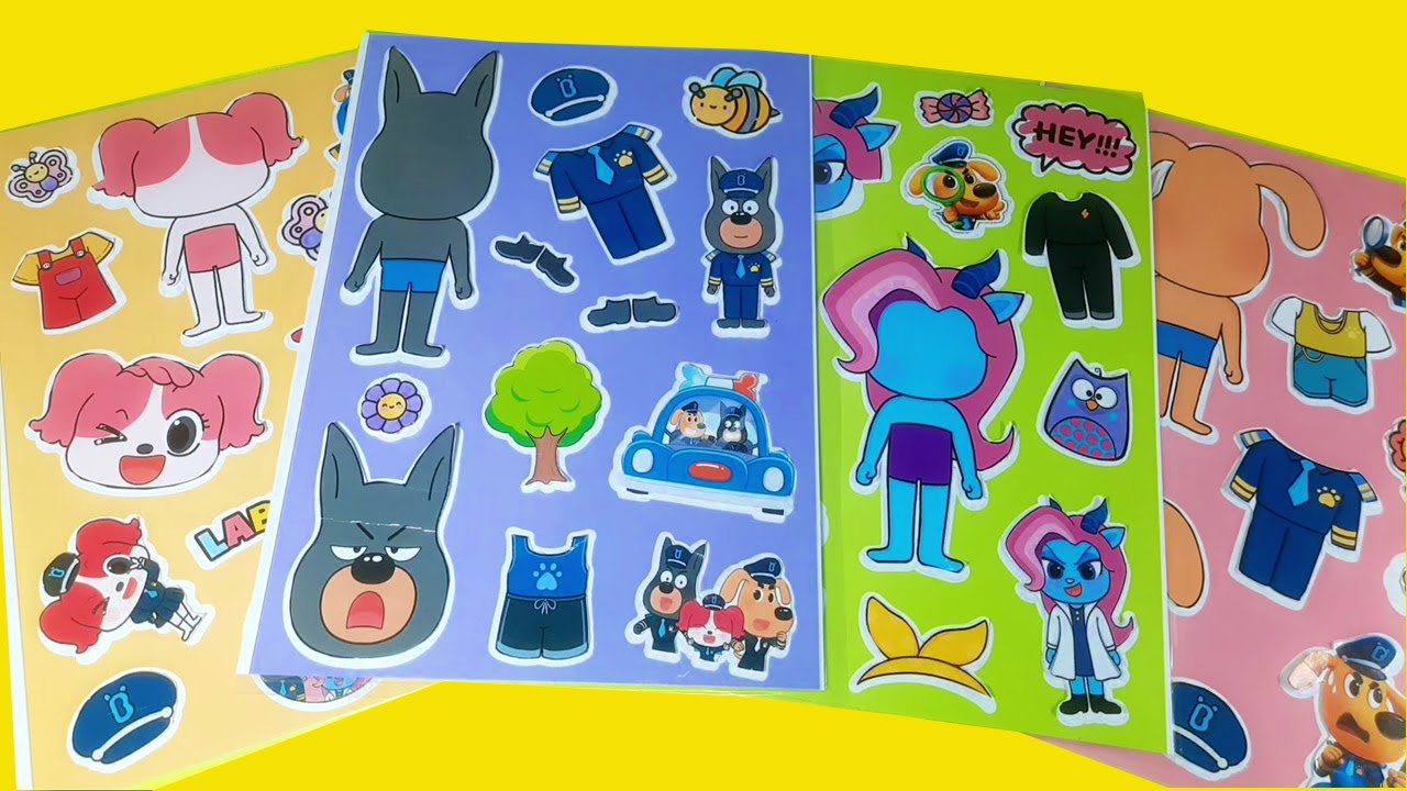 Trang trí bằng sách nhãn dán cảnh sát trưởng Labrador - Hoạt hình cảnh ...