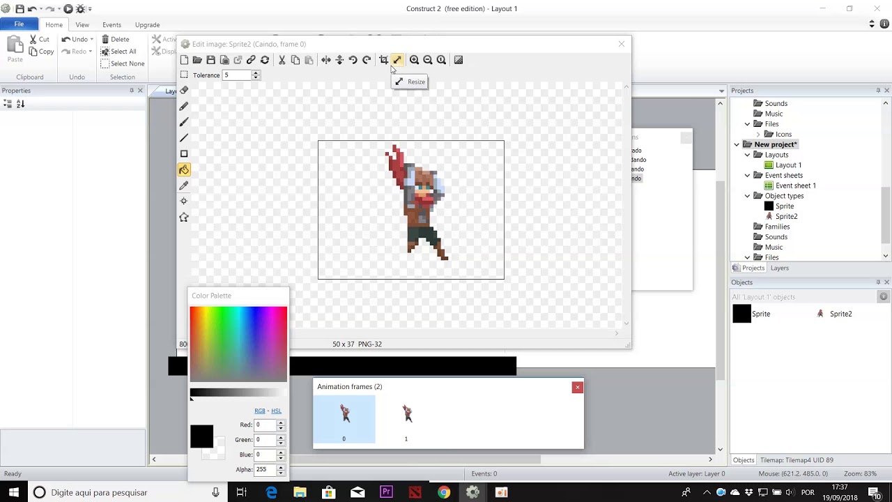 Como fazer animação no Construct 2 - YouTube