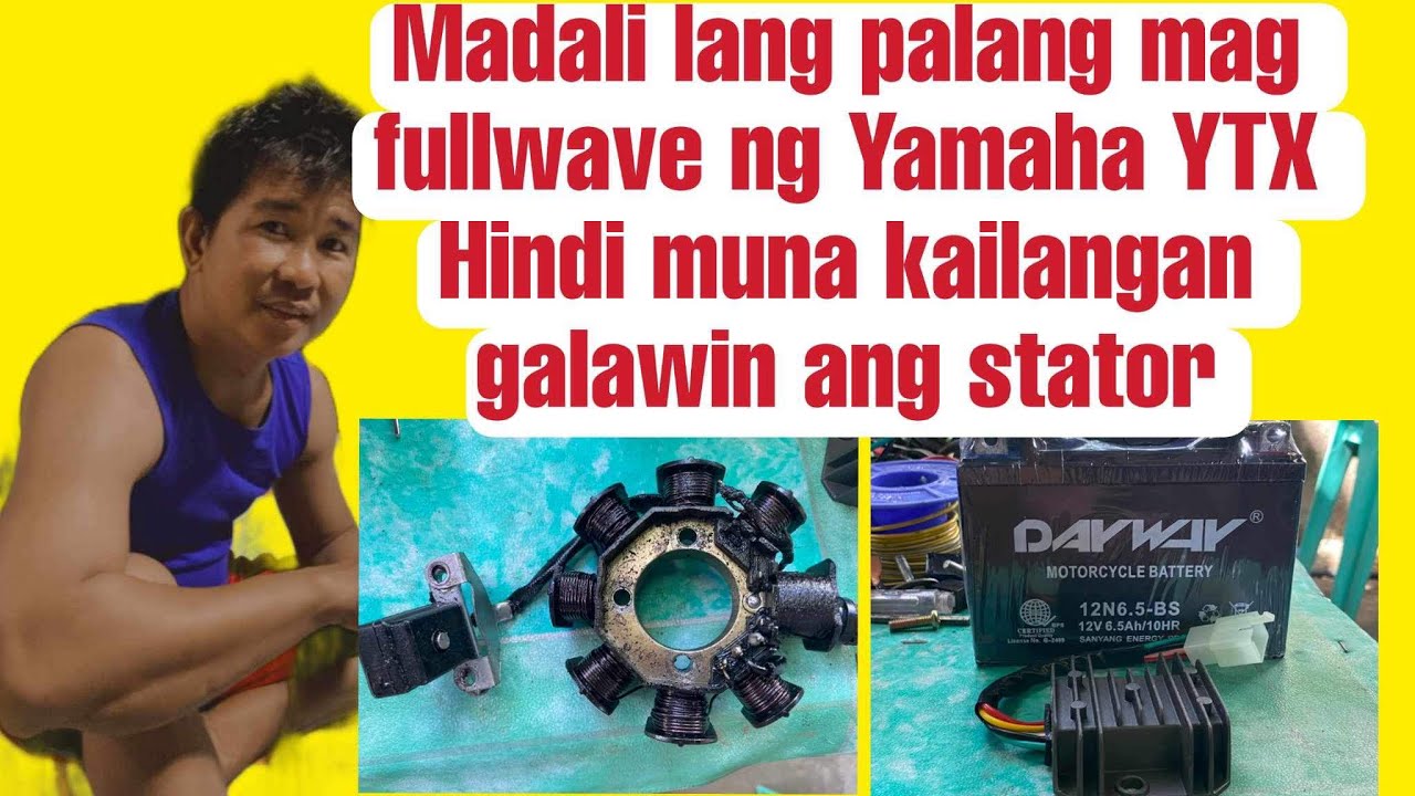 Paano magbattery operated at mag fullwave ng Yamaha YTX - YouTube