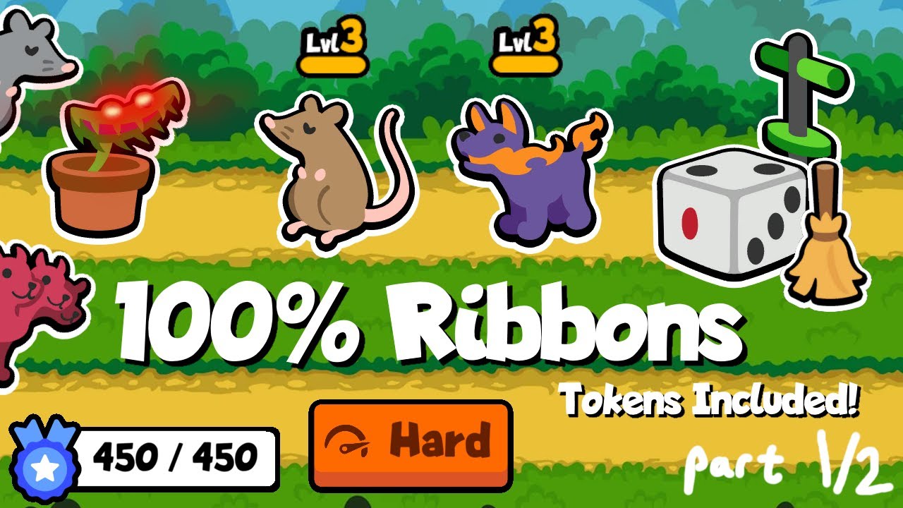 100% All Ribbons (Hard mode & Tokens) Fire pup & Dirty rat [Super Auto ...