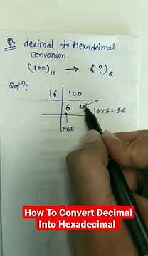 How To Convert Decimal Into Hexadecimal #booleanlogic #numbersystem # ...