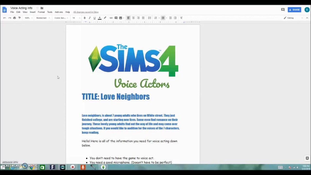 The Sims 4 Voice Acting Auditions!! - YouTube