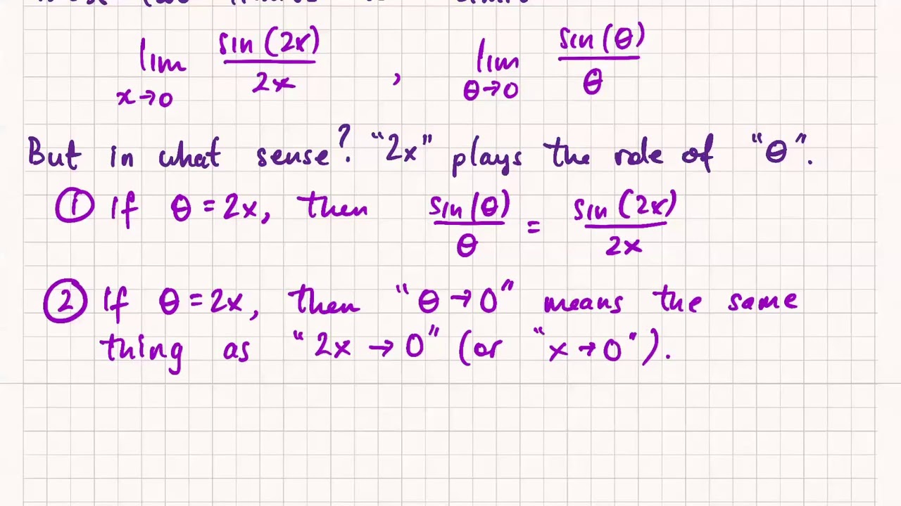 Math 135 Section 2.3... Calculating limit with special trigonometric ...