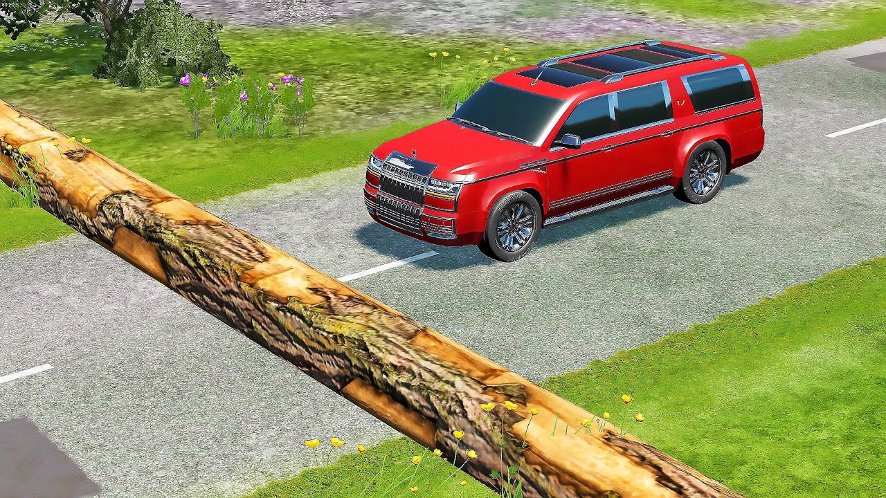 Cars vs Fallen Tree #1 – BeamNG.Drive - YouTube