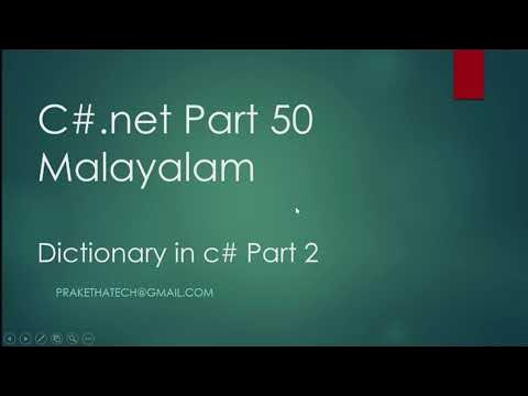 C#.net Part 50 | Dictionary in C# | Malayalam Part 2 - YouTube