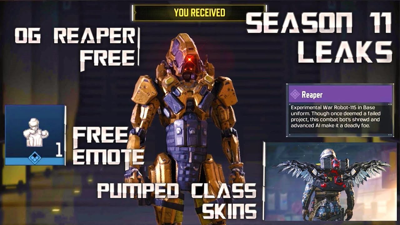 SEASON 11 LEAKS | New Pumped Class Skins | OG Reaper Free | COD Mobile ...