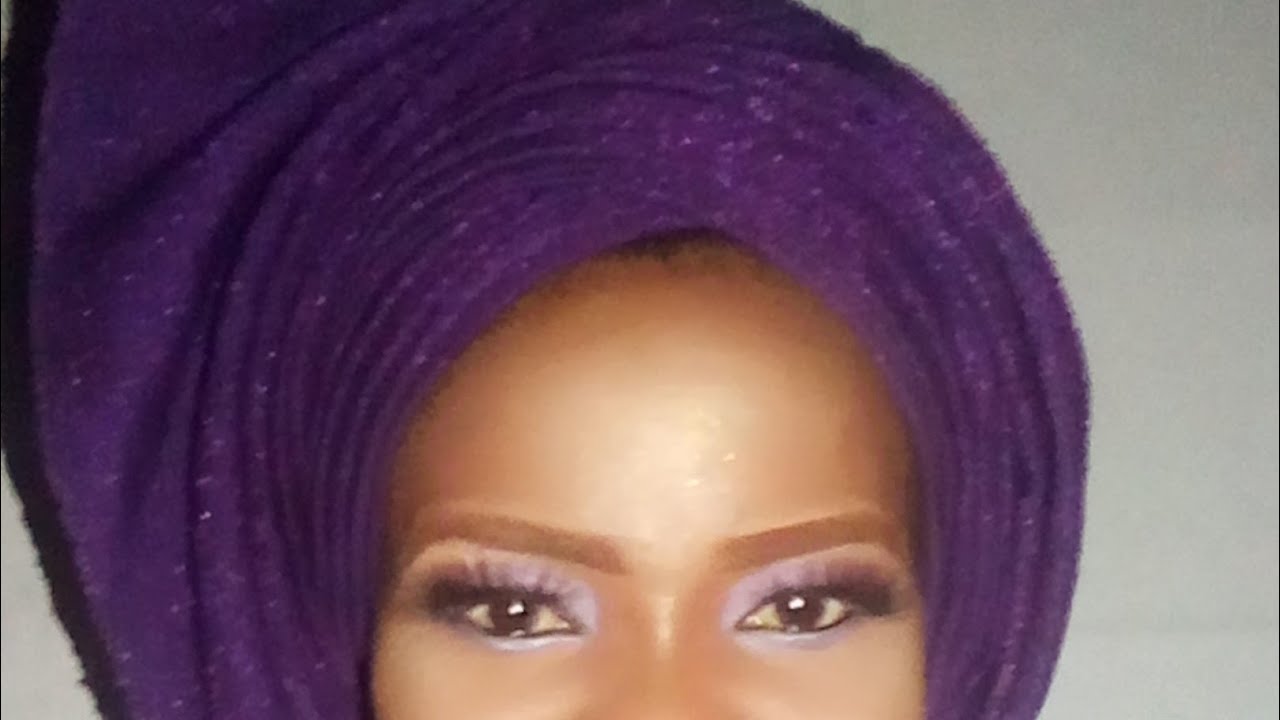 Full makeup with V Fan gele Tutorial - YouTube