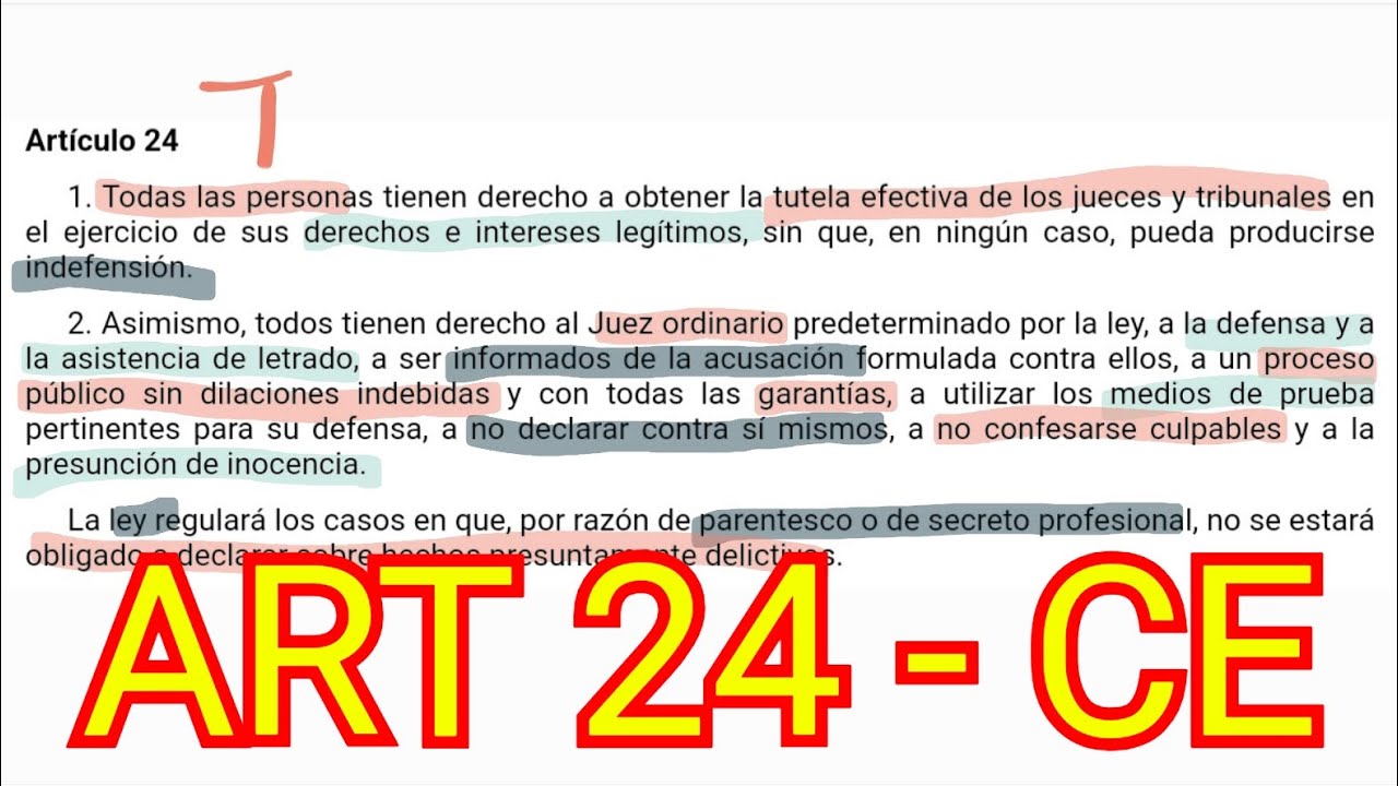 ARTÍCULO 24 - Constitución Española - Tutela judicial efectiva ...