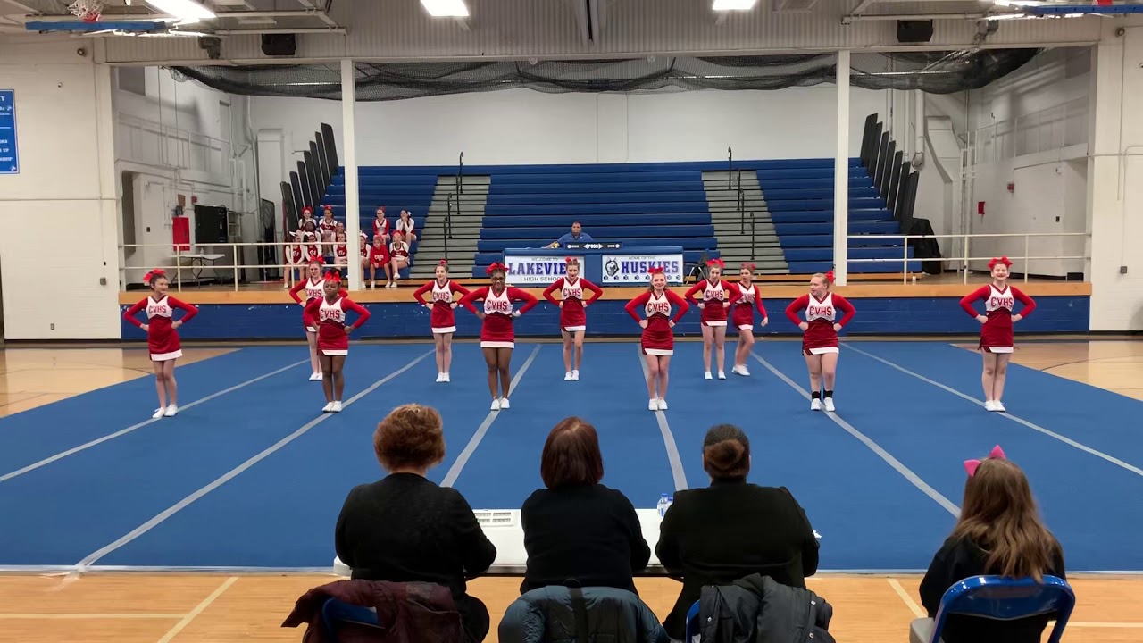 CVHS JV CHEER Round 2 MAC GOLD #1 LAKEVIEW 1/15/2020 - YouTube
