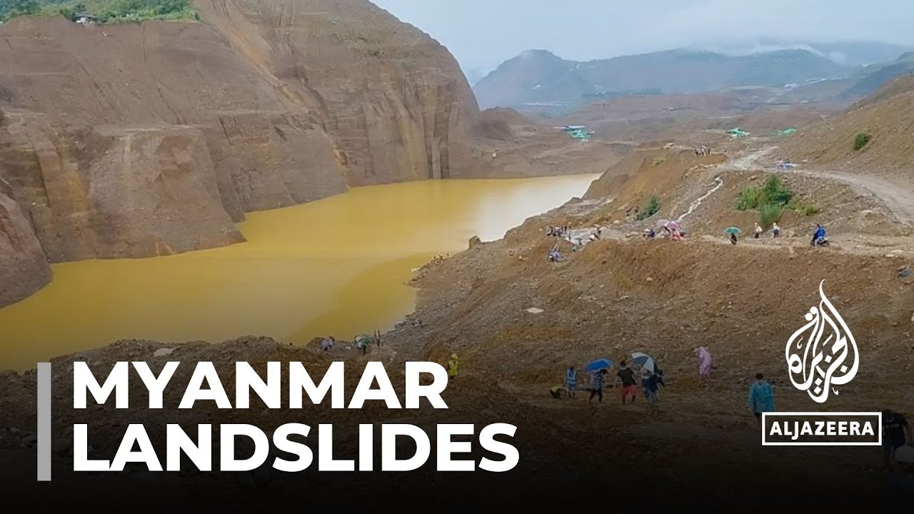Myanmar jade mine landslide: 33 Bodies recovered, dozens missing - YouTube