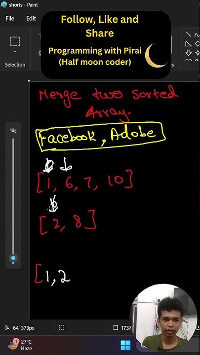 Merge 2 sorted array | Programming with Pirai | Half Moon Coder. - YouTube