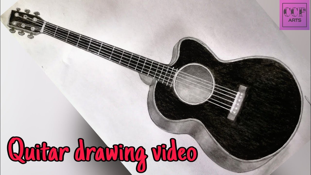 How to draw a quitar | step by step - pencil drawing /CCP ARTS - YouTube