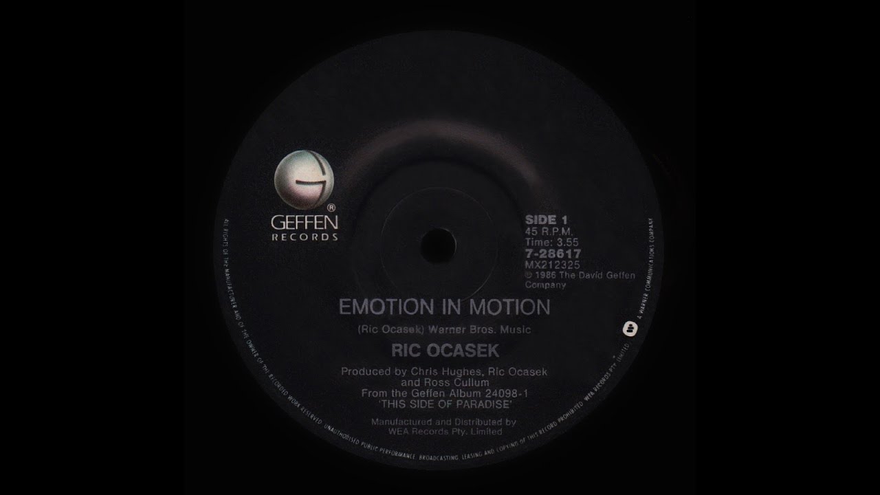 Emotion In Motion – Ric Ocasek - 1986 (Original Stereo) - YouTube
