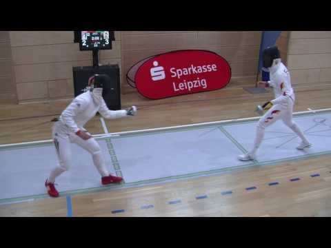 Fencing WC Women Epee Individual Leipzig 2013 T32 piste green 01 SUN Yujie CHN vs SZASZ Emese HUN