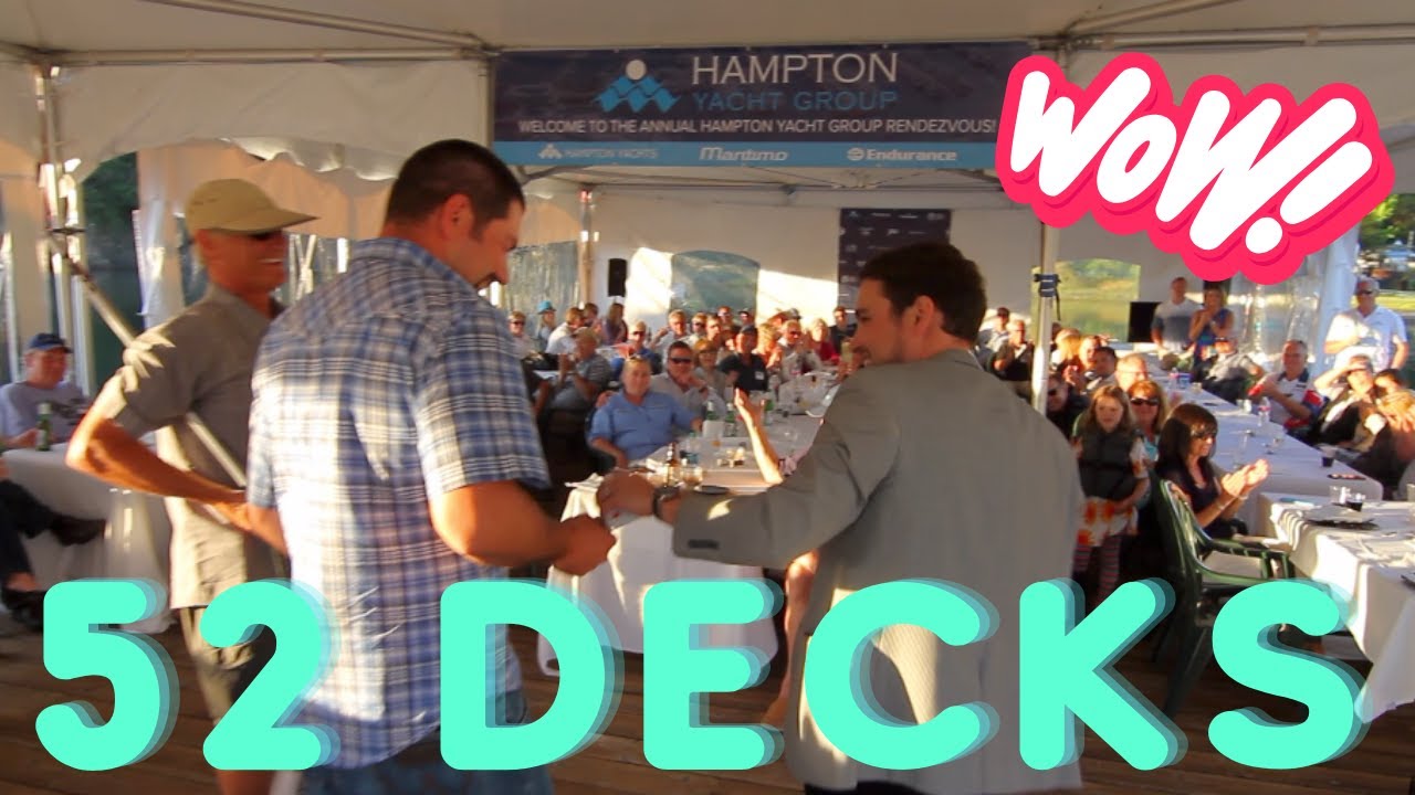 Magician Uses 52 Decks For Card Trick - YouTube