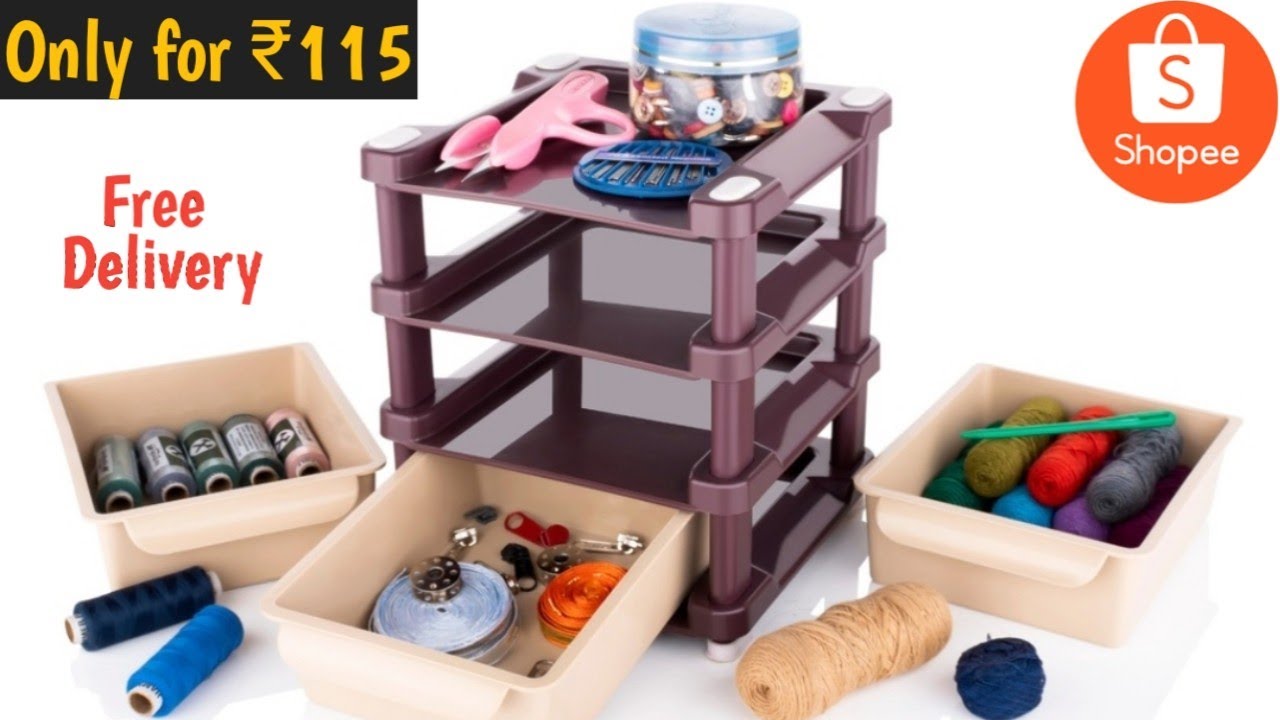 Shopee unboxing ll small modular drawer ll 3 layer mini multipurpose ...