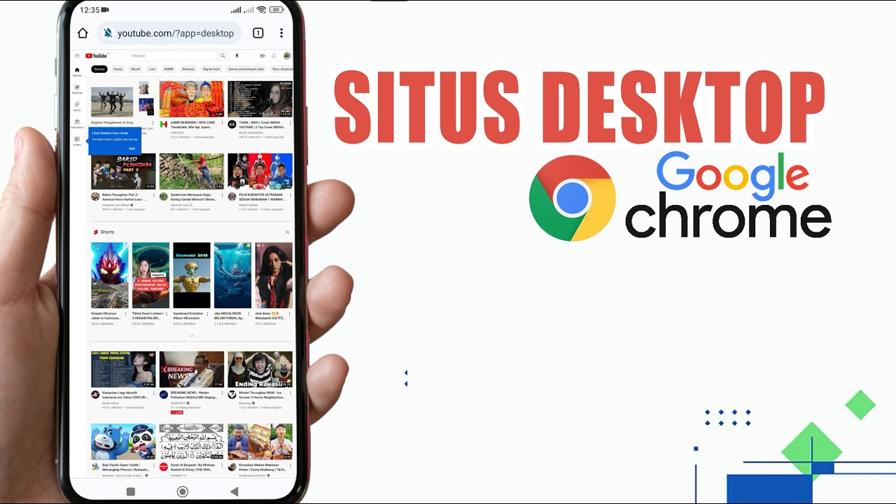 Cara Mengaktifkan Situs Desktop Di Chrome - YouTube