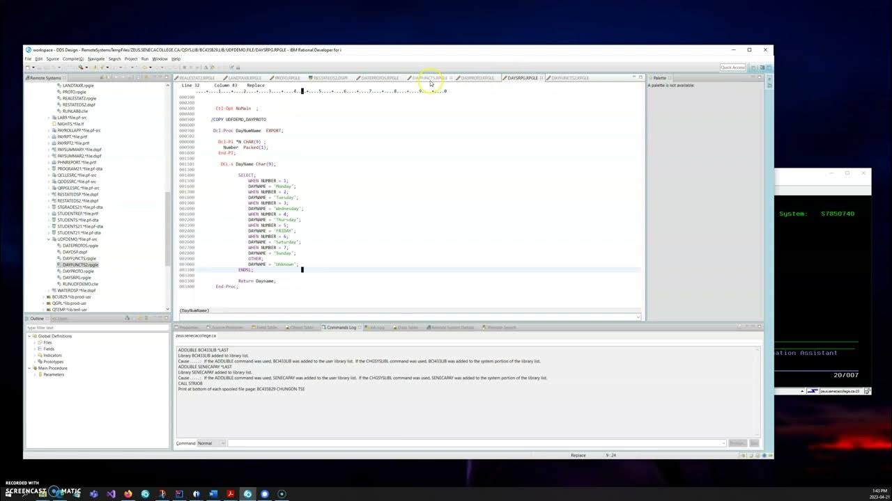 IBM RDi lab8-1 How to write user-defined functions and prototypes in AS400 - YouTube