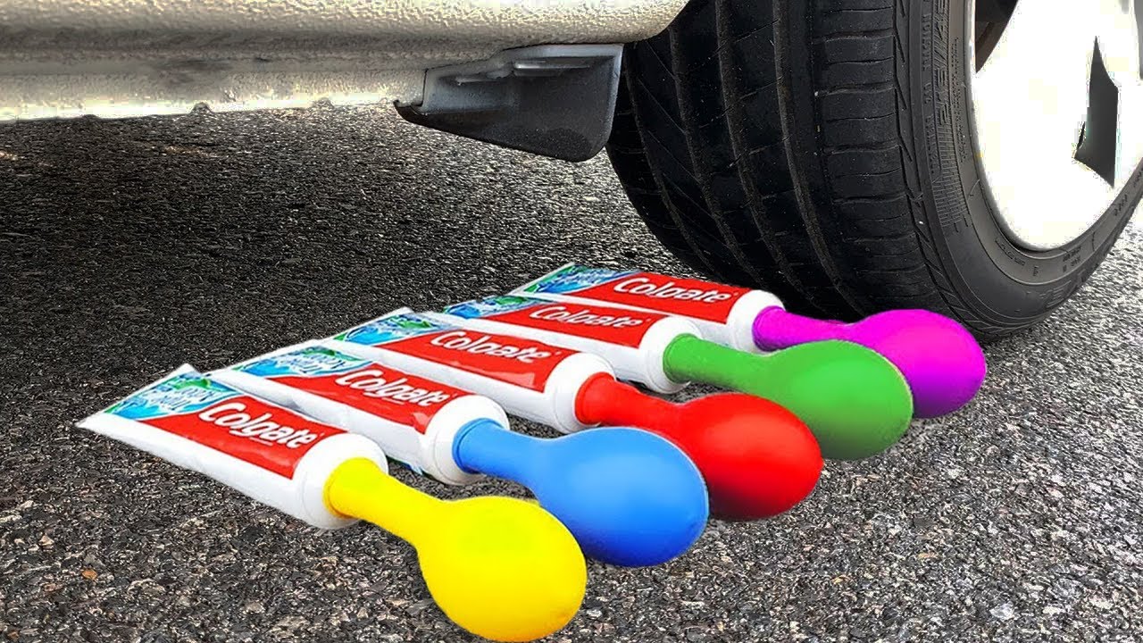 Car vs Cola, Different Fanta Toothpaste Balloons toys - YouTube