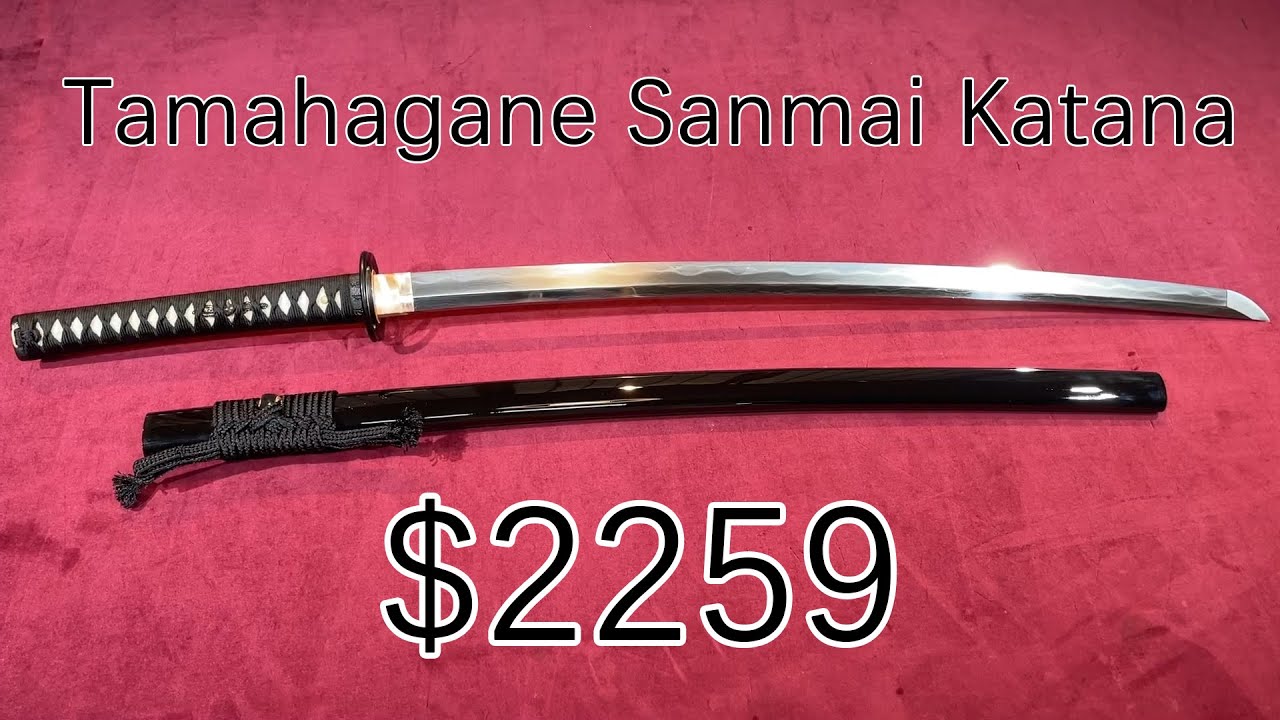 $2259| Bonji japanese swordsTamahagane Sanmai Katana. not nihonto - YouTube