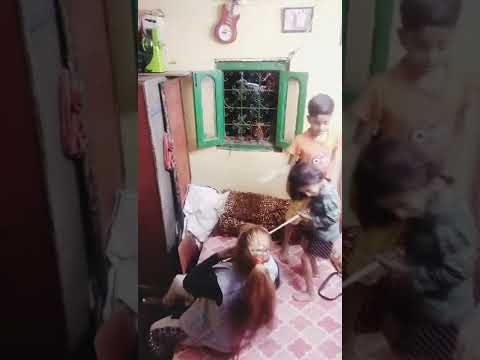 Beautiful hair girl neck struggling funny video, we have to be careful for the kids ❤️