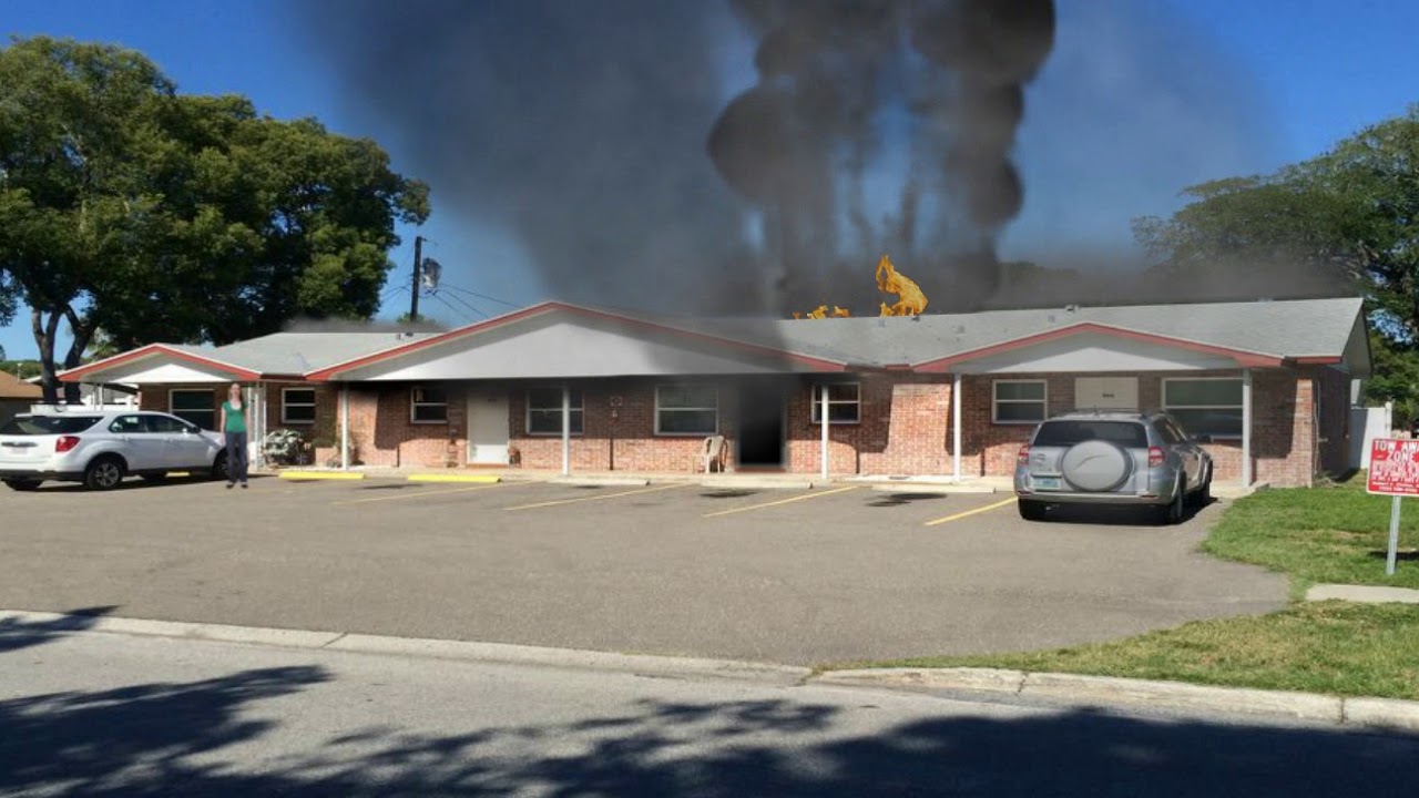 (VIDEO 2.3) 1-Story Multi-Family Residential-Quadplex Fire Simulation ...