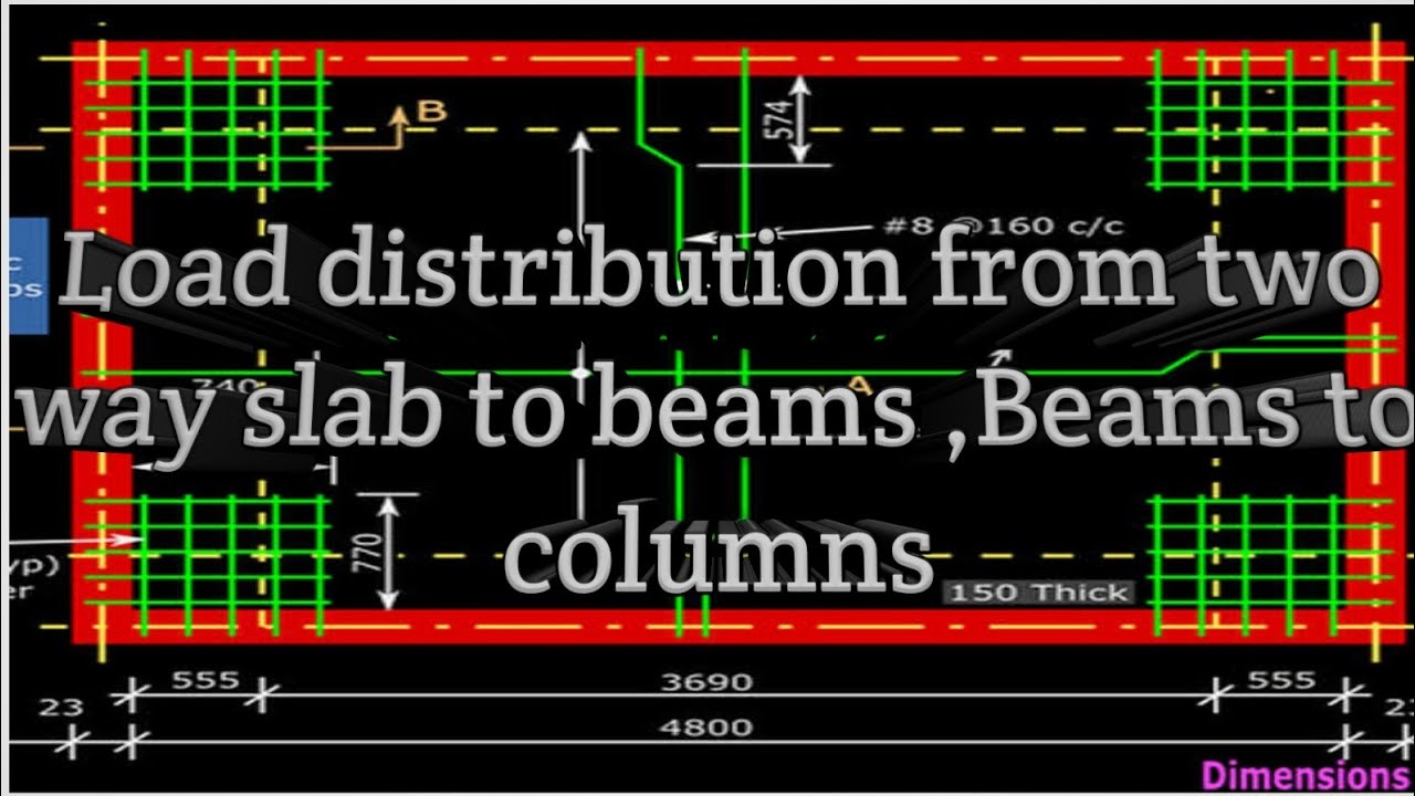 Load distribution from two way slab to beam, beam to column in tamil ...
