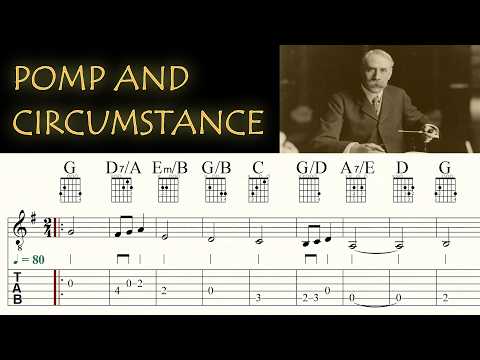 POMP AND CIRCUMSTANCE (MARCH NO 1) | EDWARD ELGAR | Complete | Guitar Tutorial | Sheet Music & TAB