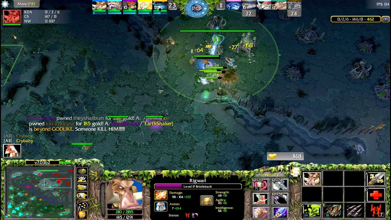 DOTA 1 Bristleback Rigwarl Beyond GODLIKE #13 - YouTube