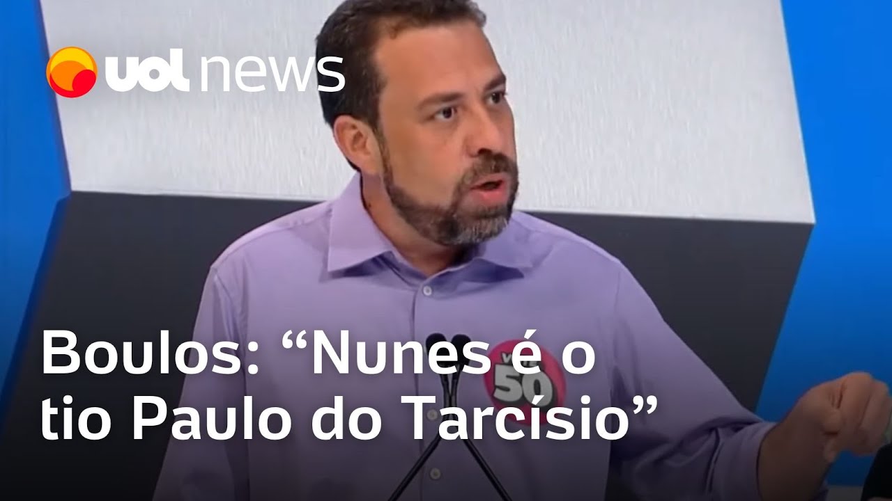 Nunes é o tio Paulo do Tarcísio, diz Boulos em sabatina UOL/Folha ...