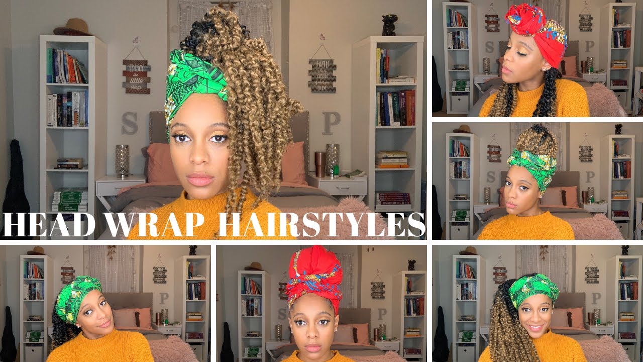 6 Quick & Easy Head Wrap Styles on Passion Twists | HOW TO HEAD WRAP TUTORIAL - YouTube