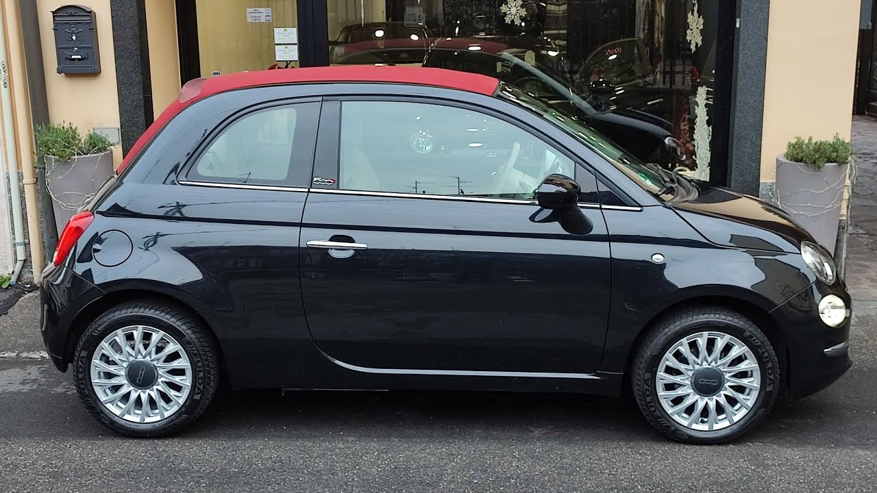 Fiat 500 1.2 Cabrio?? nera e capote rossa!! (Venduta) - YouTube