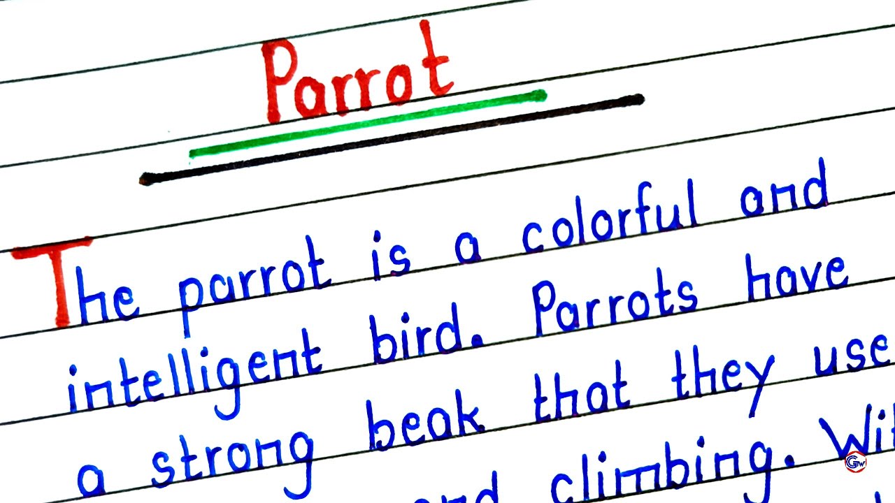 Essay on parrot | Parrot essay in english writing | Essay on parrot in ...