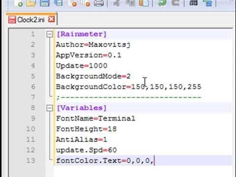 Rainmeter clock tutorial video - YouTube