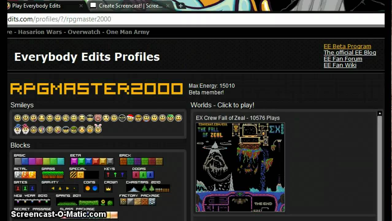 Everybody Edits update: Profiles/rpgmaster2000 - YouTube