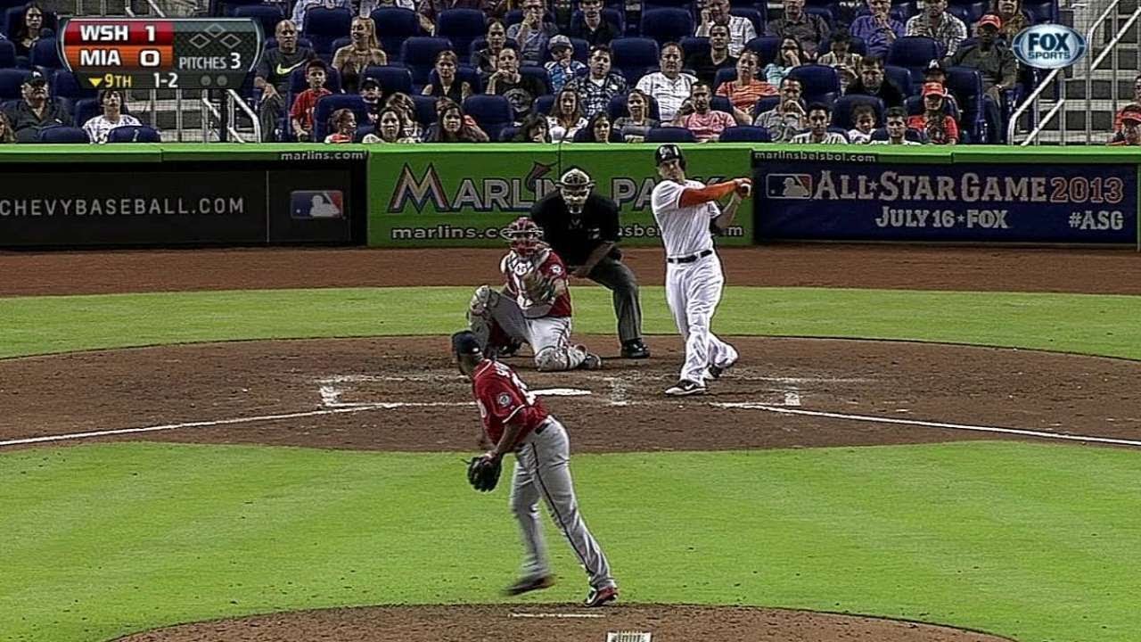 WSH@MIA: Stanton ties game in ninth with mammoth shot - YouTube
