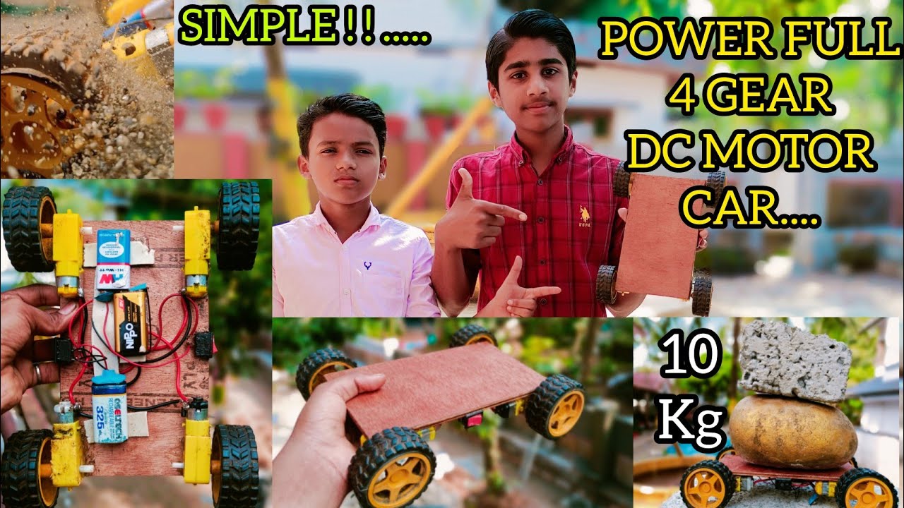 HOW TO MAKE 4 GEAR DC MOTOR CAR AT HOME MALAYALAM|POWERFULL DC MOTOR ...