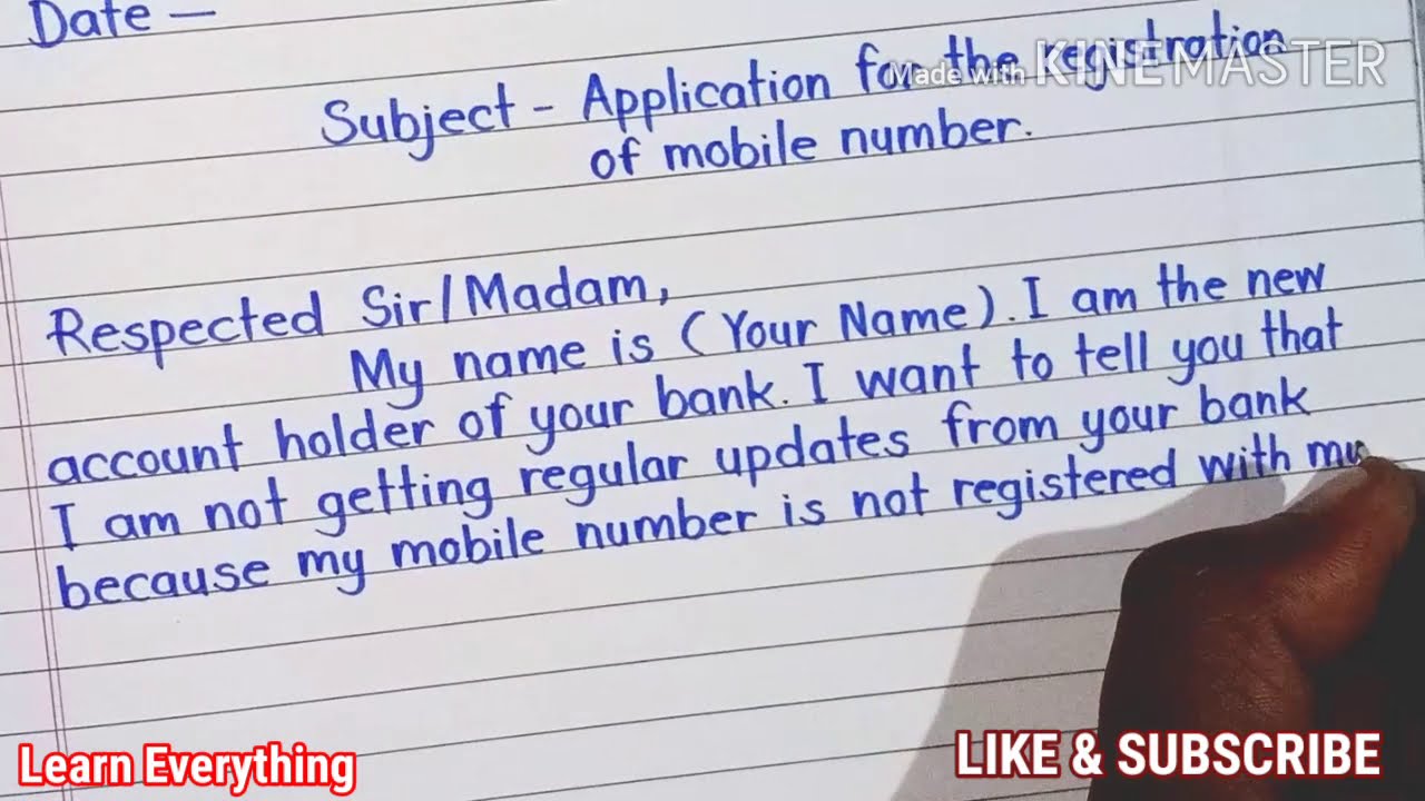 Application For Registration Of Mobile Number To Bank Account Learn To application-for-registration-of-mobile-number-to-bank-account-learn-to