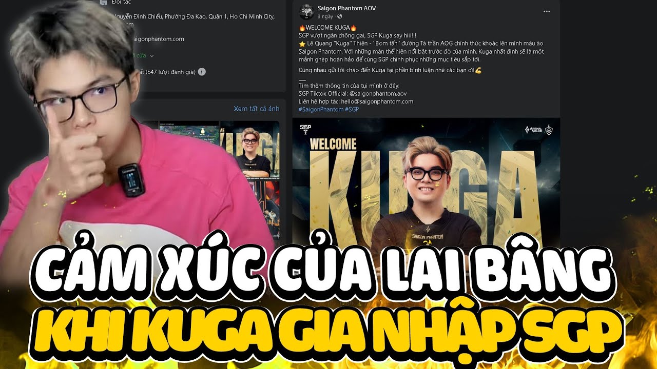 CẢM XÚC CỦA LAI BÂNG KHI KUGA GIA NHẬP TEAM SGP - YouTube